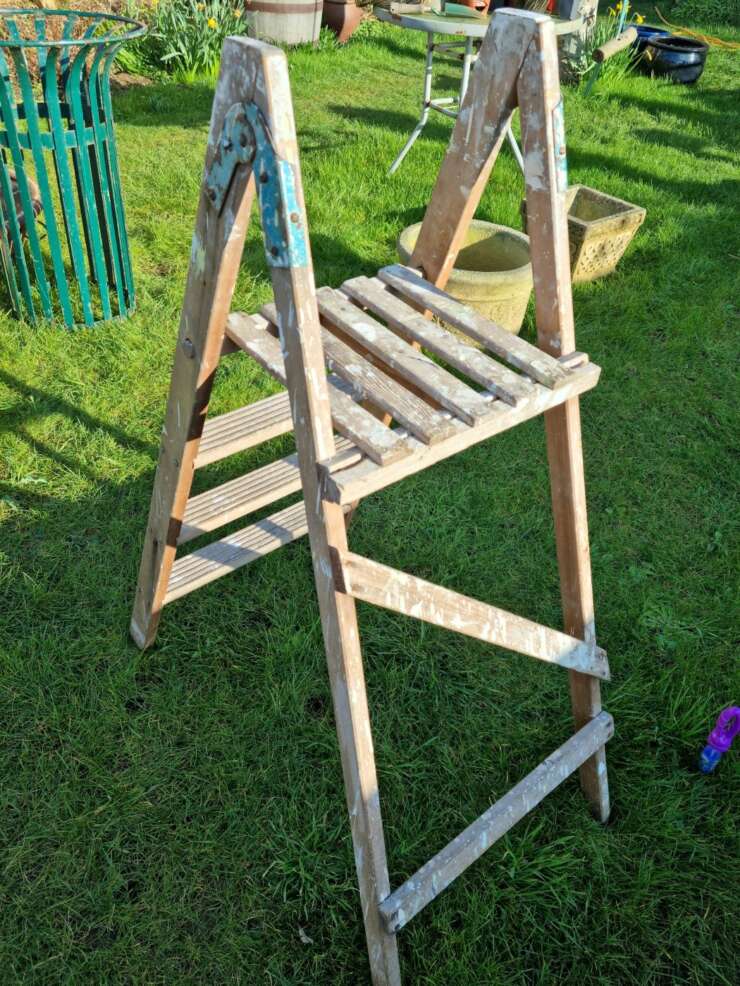 Vintage wooden step ladder - English Country Gardens