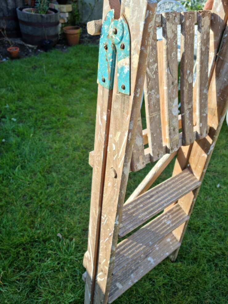 Vintage wooden step ladder - English Country Gardens
